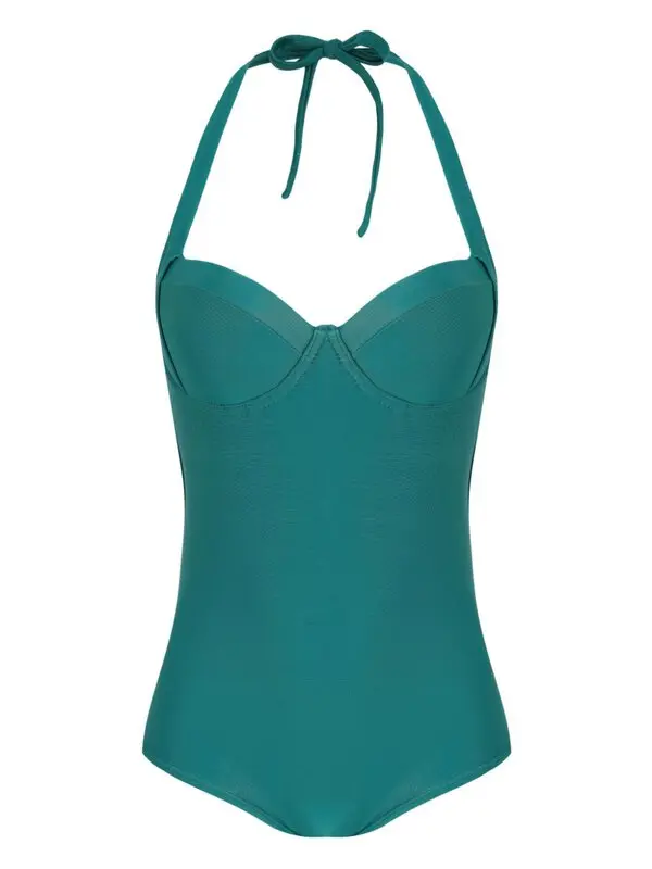 AMIR SLAMA Halterneck Swimsuit - Green
