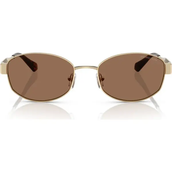 Michael Kors 56mm Oval Sunglasses - Brown/ Gold
