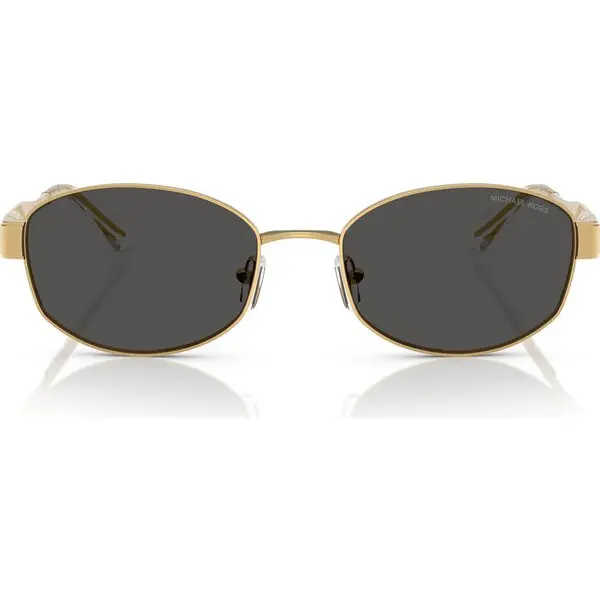 Michael Kors 56mm Oval Sunglasses - Dark Grey/ Gold