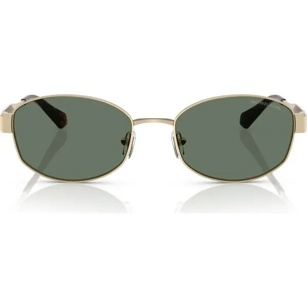 Michael Kors 56mm Oval Sunglasses - Green/ Gold