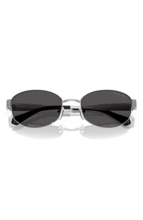 Michael Kors 56mm Oval Sunglasses - Silver