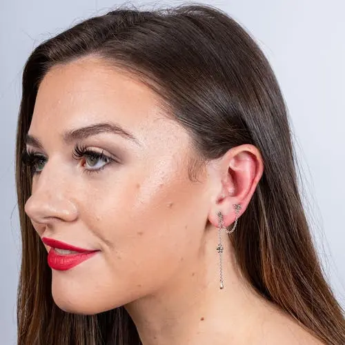 LUCY QUARTERMAINE Splash Double Post Drop Earrings