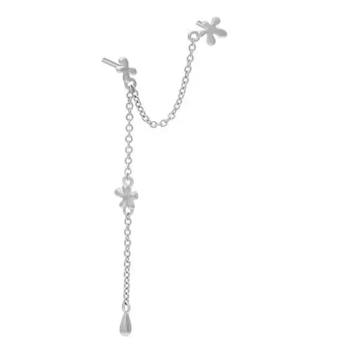 LUCY QUARTERMAINE Splash Double Post Drop Earrings - Sterling Silver