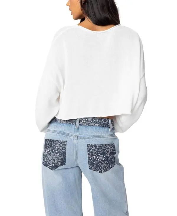 EDIKTED Shyrah Oversized Knit Top - White
