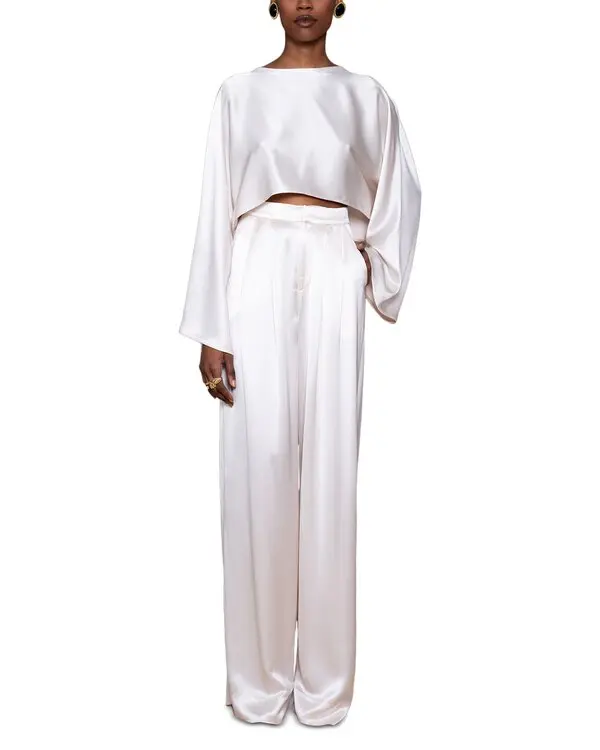 NONCHALANT LABEL Satin Wide Leg Pants