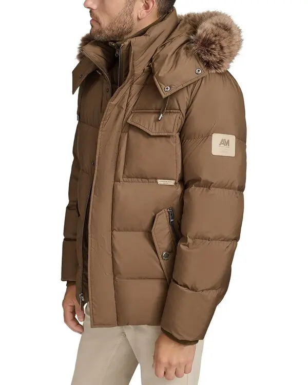Andrew Marc Forester Faux-fur-trimmed Down Jacket - Cappucino