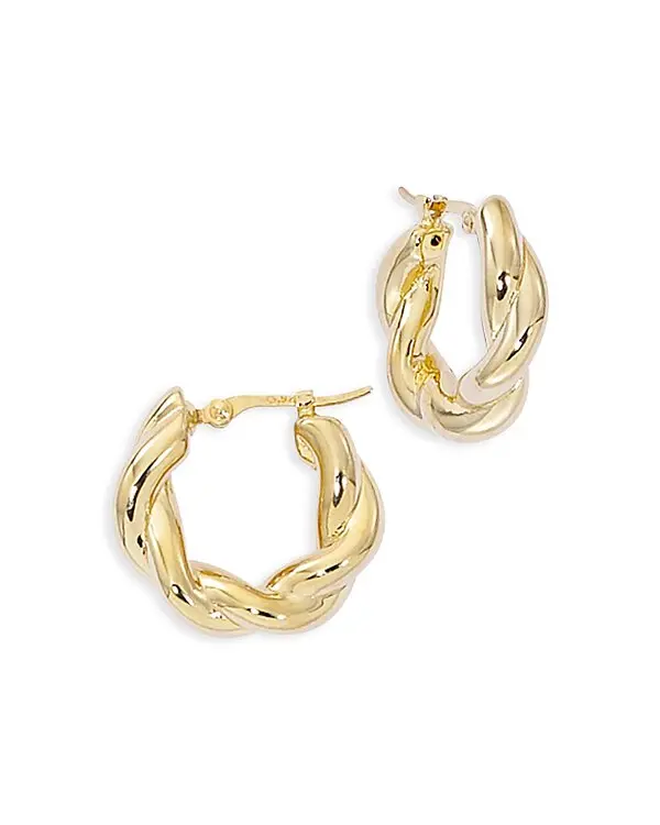 MOON & MEADOW 14k Yellow Twist Hoop Earrings - Gold