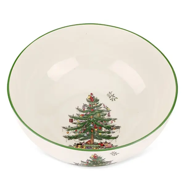 SPODE Christmas Tree Large Round Bowl - Green