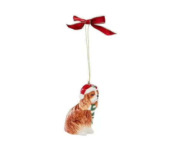 SPODE Christmas Tree King Charles Spaniel Ornament