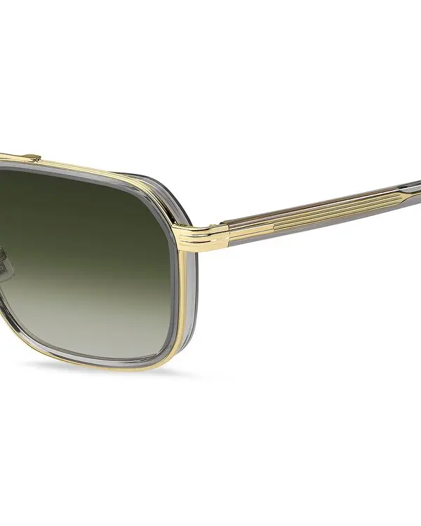 Hugo Boss Rectangle Sunglasses, 55mm - Gold/green