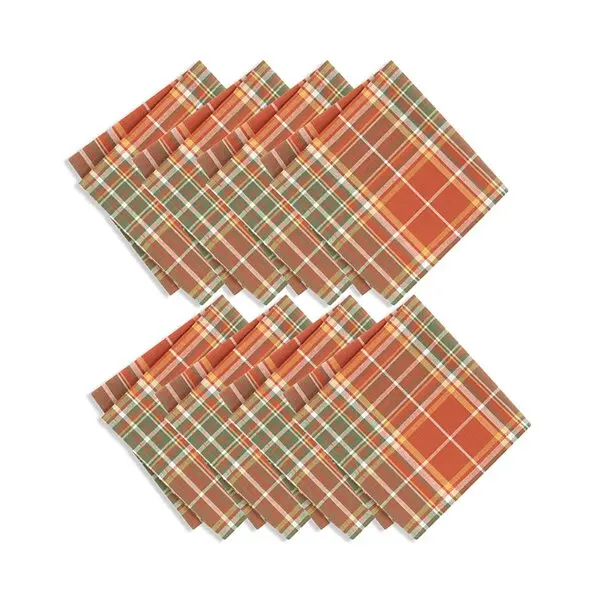 ELRENE HOME FASHIONS Hawley Plaid Harvest Napkins, 17x17, Set Of 8 - Multi