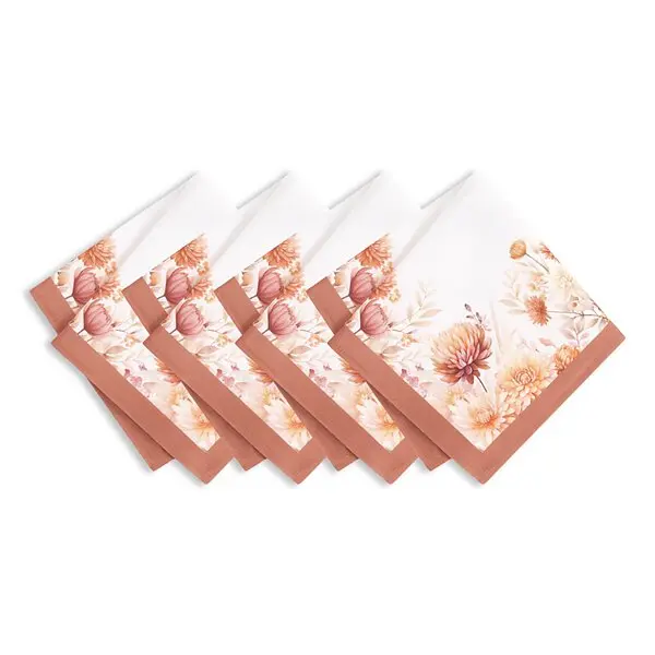 ELRENE HOME FASHIONS Autumn Blooms Napkins, 17x 17, Set Of 4 - Multi
