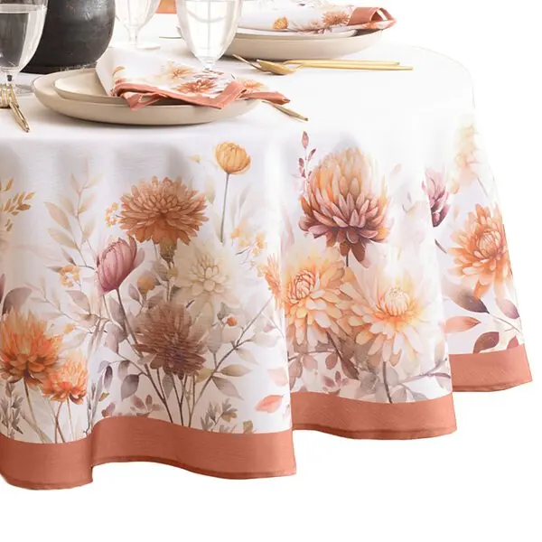 ELRENE HOME FASHIONS Autumn Blooms Oval Tablecloth - Multi