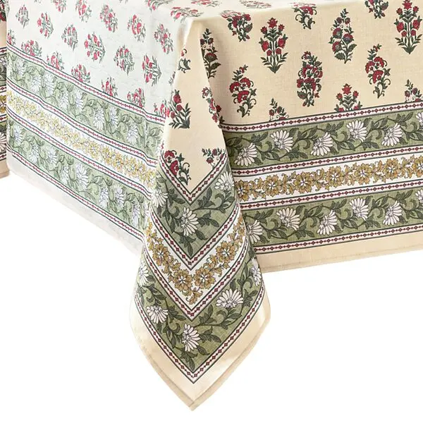 ELRENE HOME FASHIONS Nomad Harvest Block Print Rectangle Tablecloth - Multi