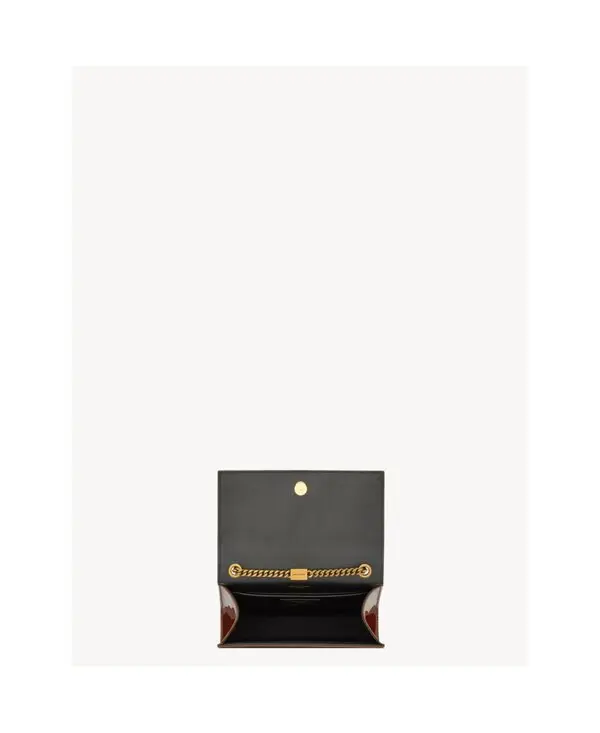Saint Laurent Kate Mini Shoulder Bag - Chataigne Patent/gold
