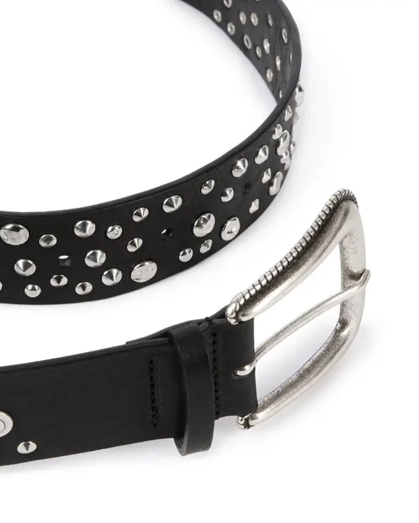 Gorgeous The Kooples Black Studded Leather Belt The Kooples Stud-Embellished Leather Belt - Black | Editorialist main image 2