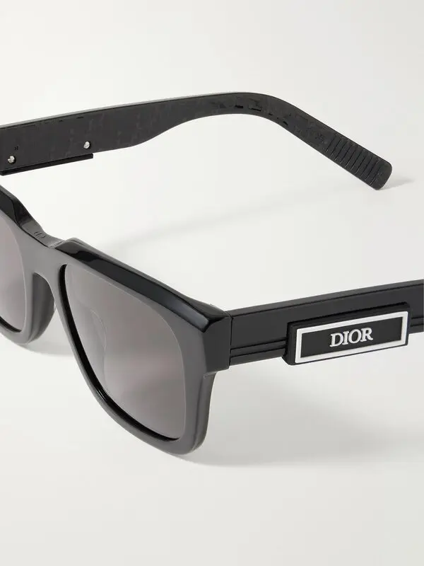 Dior B23 S1i Geometric Acetate Sunglasses - Black