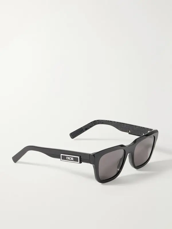Dior B23 S1i Geometric Acetate Sunglasses - Black