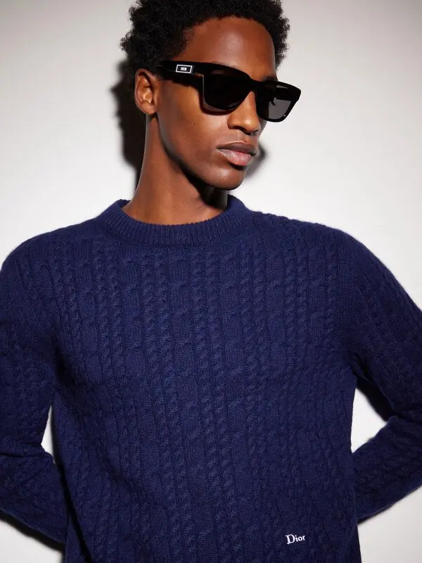 Dior B23 S1i Geometric Acetate Sunglasses - Black