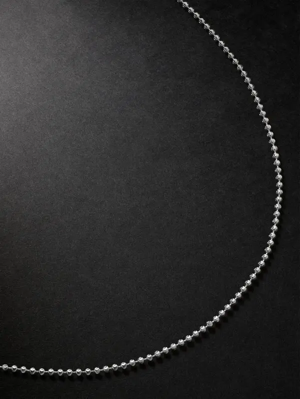 ALEX MOSS 14-karat White Ball Chain Necklace - Silver