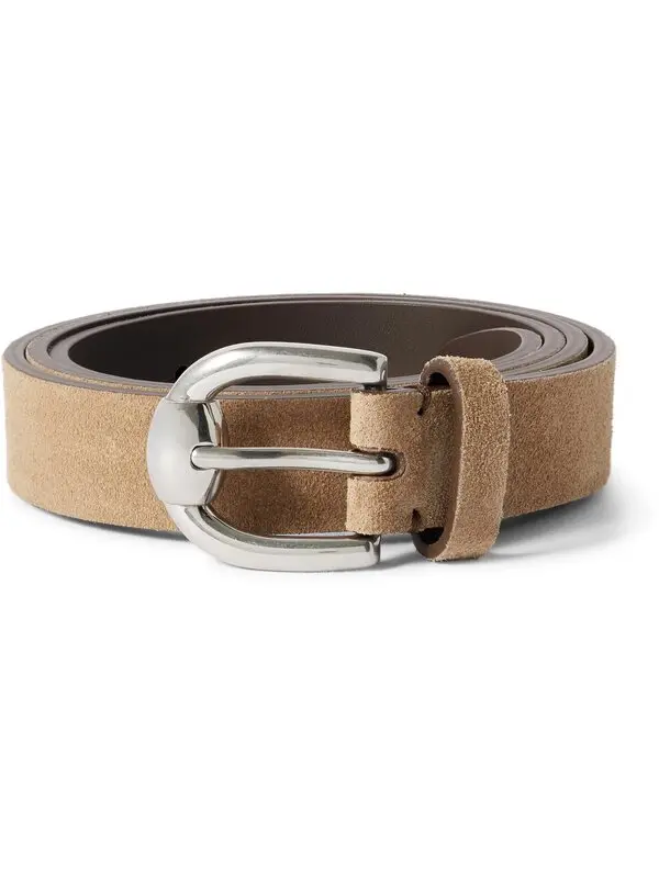 Brunello Cucinelli 3cm Suede Belt - Brown