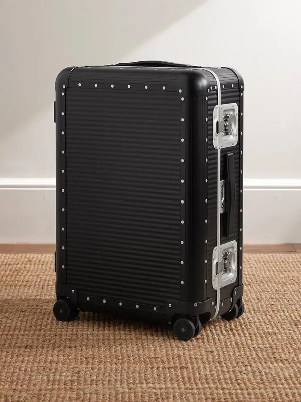 FPM MILANO Bank Spinner 68cm Leather-trimmed Aluminium Suitcase - Black