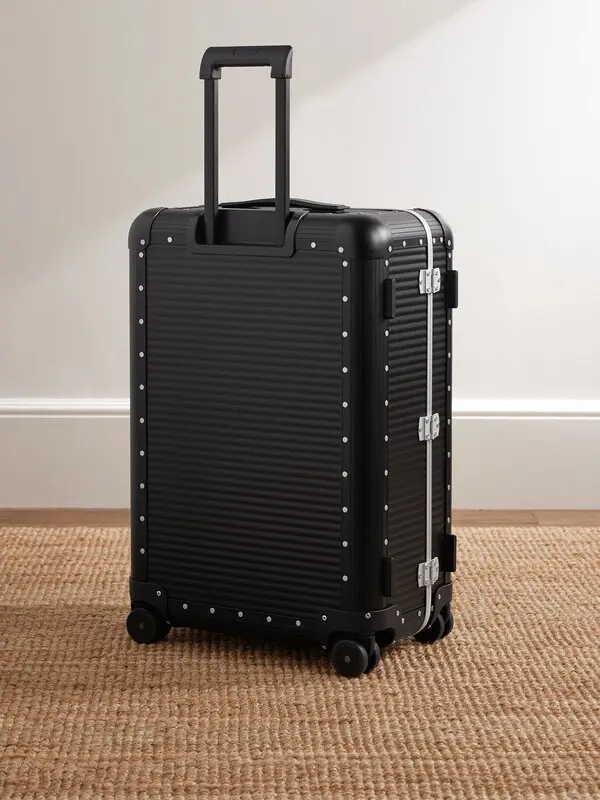 FPM MILANO Bank Spinner 68cm Leather-trimmed Aluminium Suitcase - Black