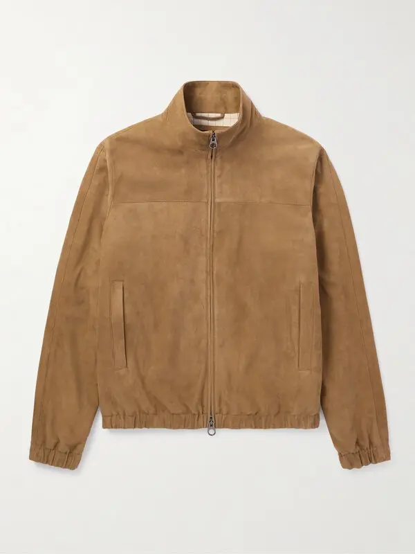 Loro Piana Suede Zip-up Bomber Jacket