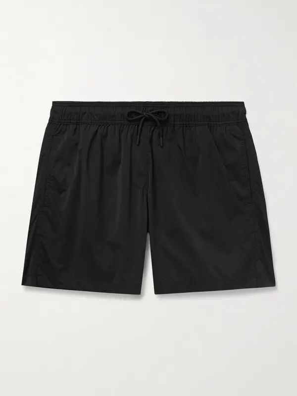 Frescobol Carioca Salvador Straight-leg Mid-length Recycled Swim Shorts - Black