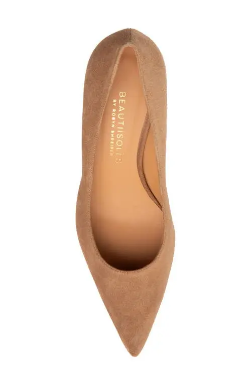 BEAUTIISOLES Corina Pointed Toe Pump - Camel