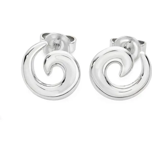 LUCY QUARTERMAINE Swirl Studs - Sterling Silver