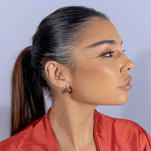 LUCY QUARTERMAINE Waterfall Four Hoop Stud Earrings - Sterling Silver
