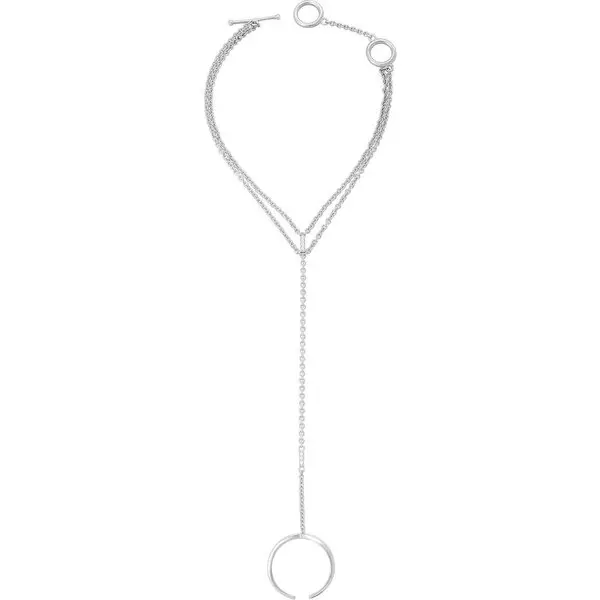LUCY QUARTERMAINE Skinny Drip Hand Chain - Sterling Silver