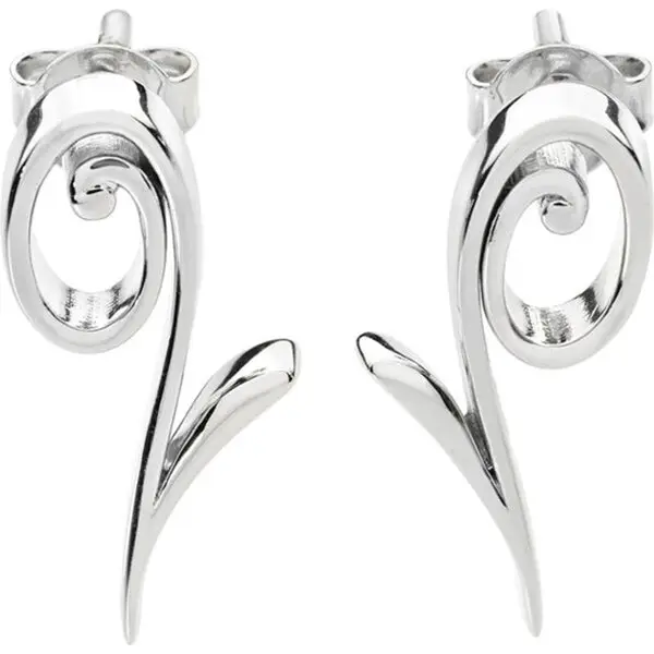 LUCY QUARTERMAINE Dainty Q Stud Earrings - Sterling Silver