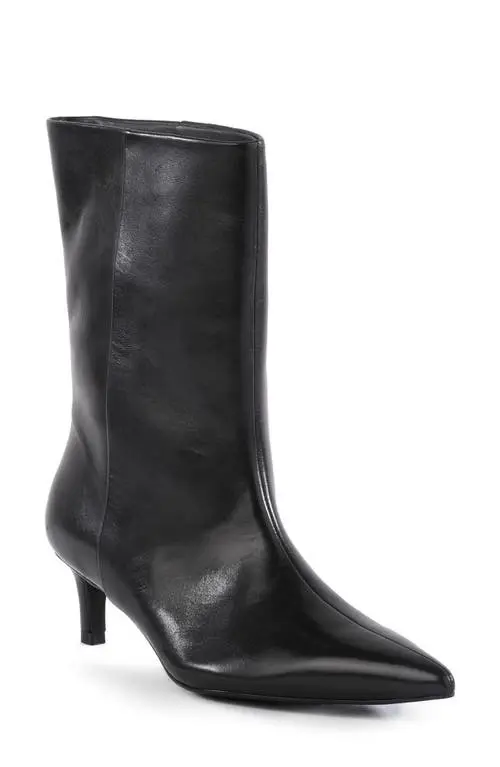 Seychelles Game Changer Pointed Toe Kitten Heel Boots - Black Leather
