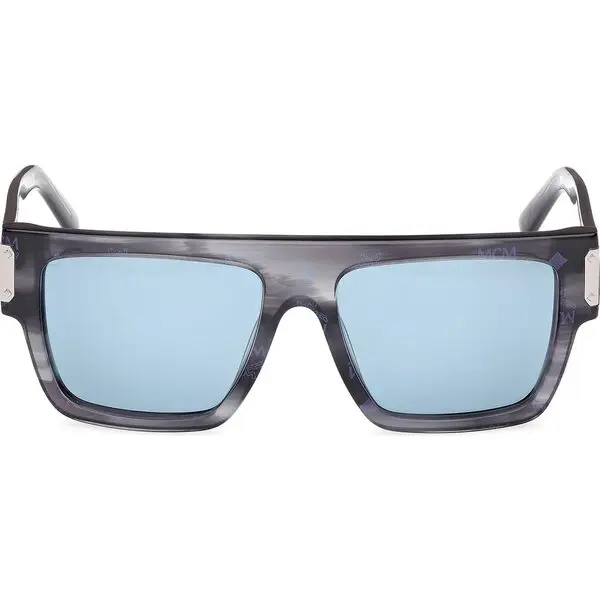 Mcm 54mm Rectangular Sunglasses - Grey/ Other / Blue