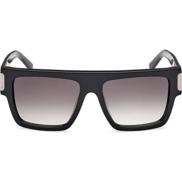 Mcm 54mm Rectangular Sunglasses - Shiny Black / Gradient Smoke