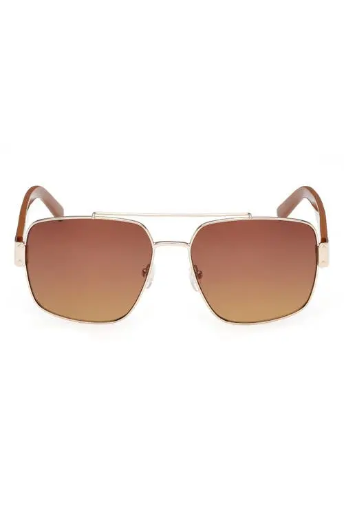 Mcm 58mm Navigator Sunglasses - Gold / Gradient Brown