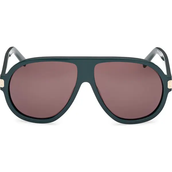 Mcm 59mm Pilot Sunglasses - Shiny Dark Green / Brown