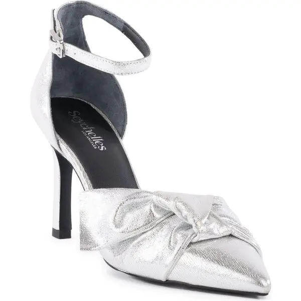 Seychelles Leather D'orsay Pump - Silver Leather
