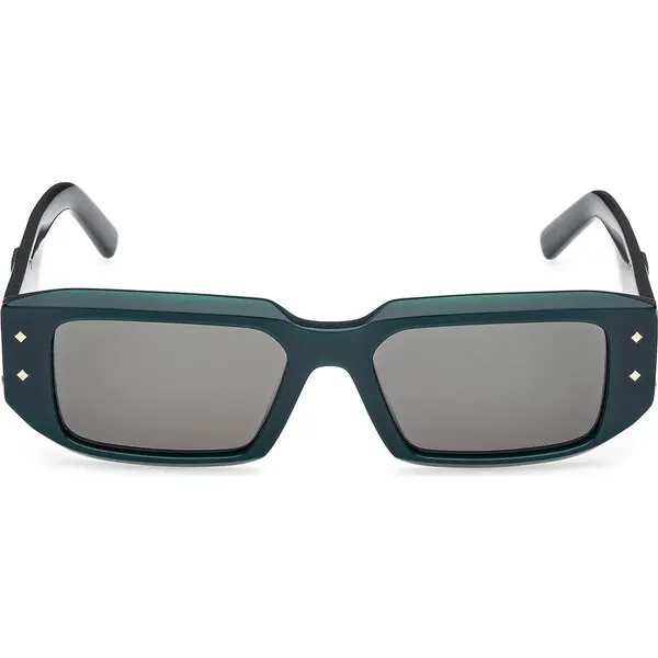 Mcm 53mm Rectangular Sunglasses - Shiny Dark Green / Green
