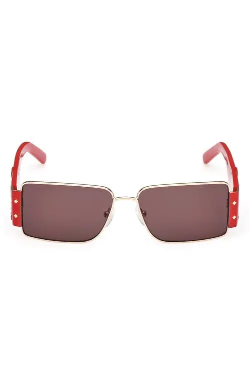 Mcm 55mm Rectangular Sunglasses - Gold/brown/red