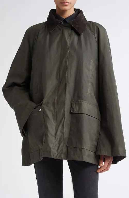 TOTEME Country Waxed Organic Cotton Chore Jacket - Forest