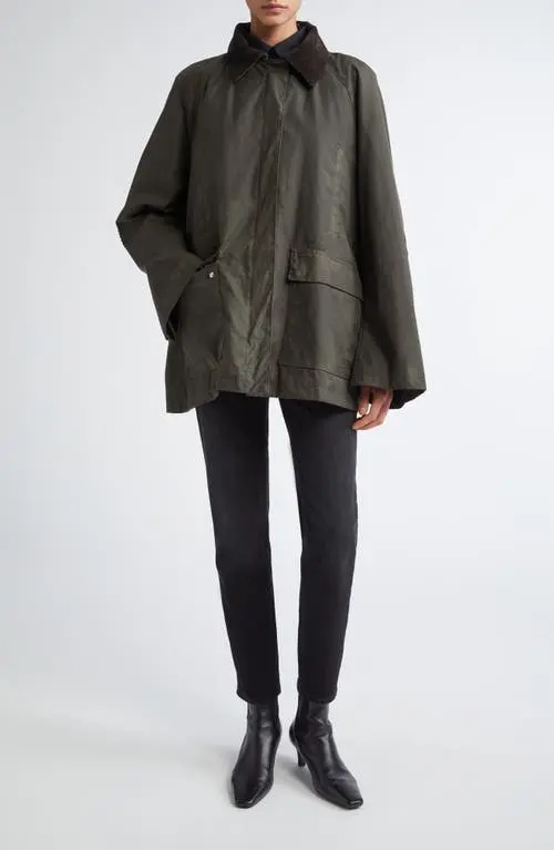 TOTEME Country Waxed Organic Cotton Chore Jacket - Forest