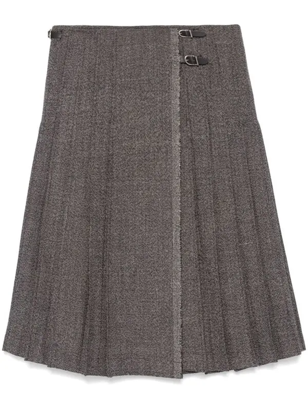 DURAZZI MILANO Pleated Midi Skirt - Black