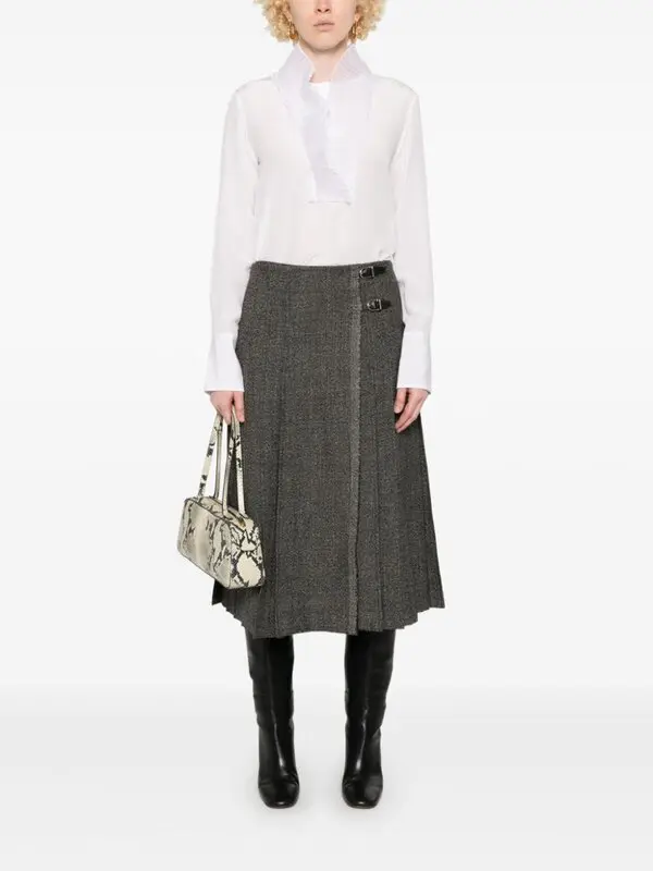 DURAZZI MILANO Pleated Midi Skirt - Black