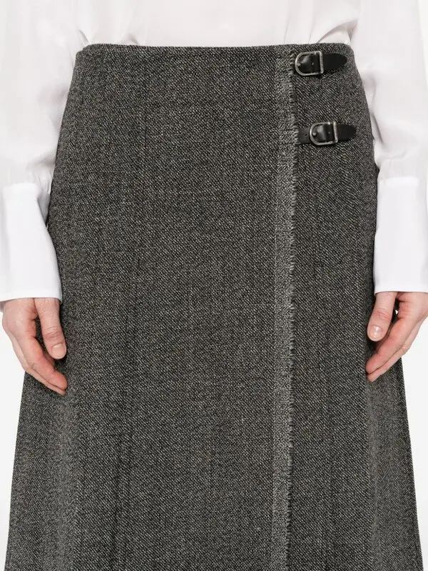 DURAZZI MILANO Pleated Midi Skirt - Black