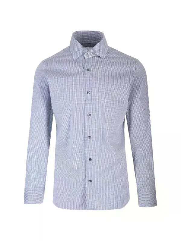 BARBA NAPOLI Checked Shirt - Blue