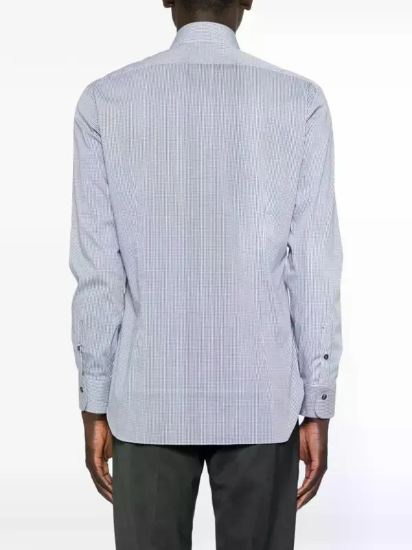 BARBA NAPOLI Checked Shirt - Blue