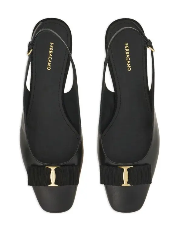 FERRAGAMO 30mm Bow-detail Slingback Pumps - Black